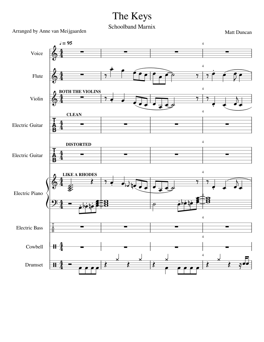 The Keys - Matt Duncan Sheet music for Piano, Vocals, Flute, Violin ...