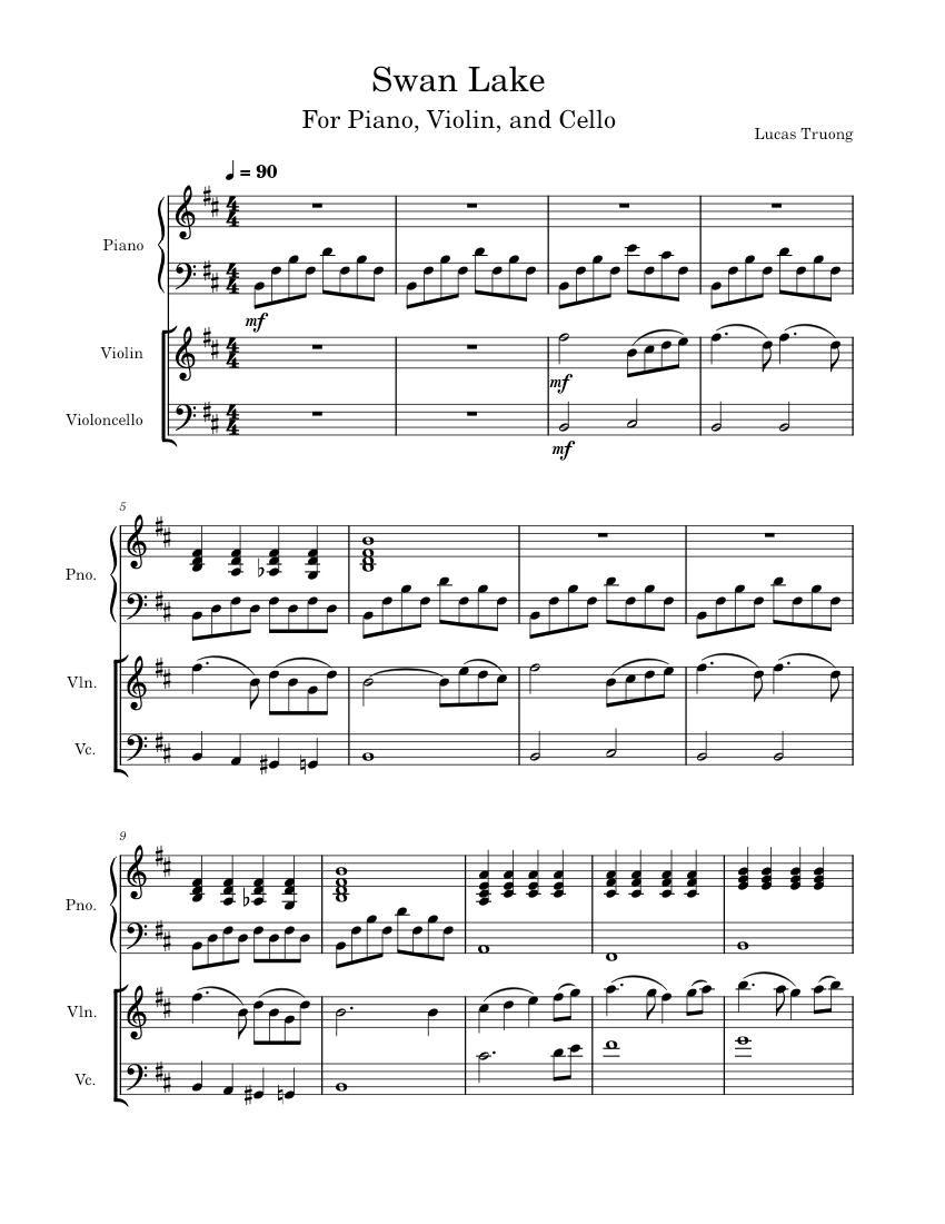 Swan Lake Sheet Music for Piano, Violin, Cello (Piano Trio) | MuseScore.com