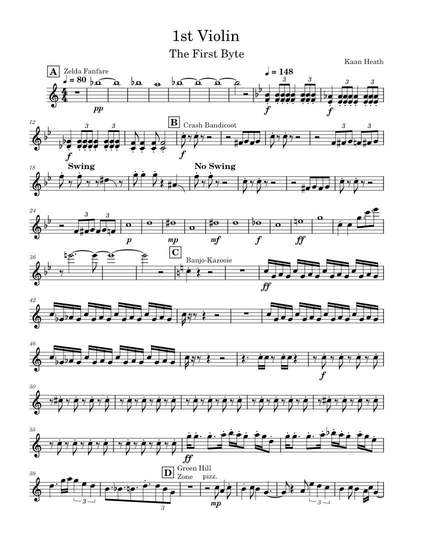 The First Byte- V4 – 1st Violin Sheet music for Violin (Solo ...