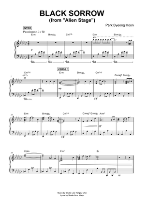 Black Sorrow – Park Byeong Hoon | Alien Stage OST Sheet Music for Piano ...