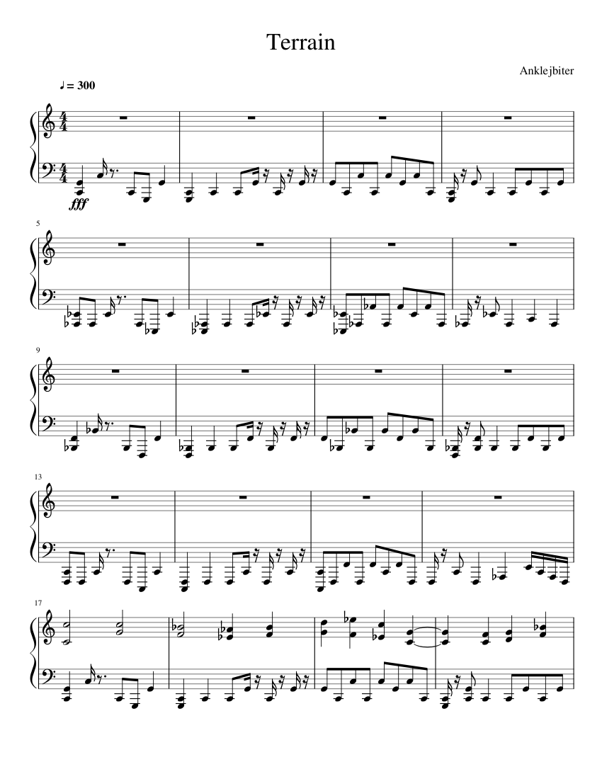 Terrain Sheet music for Piano (Solo) | Musescore.com