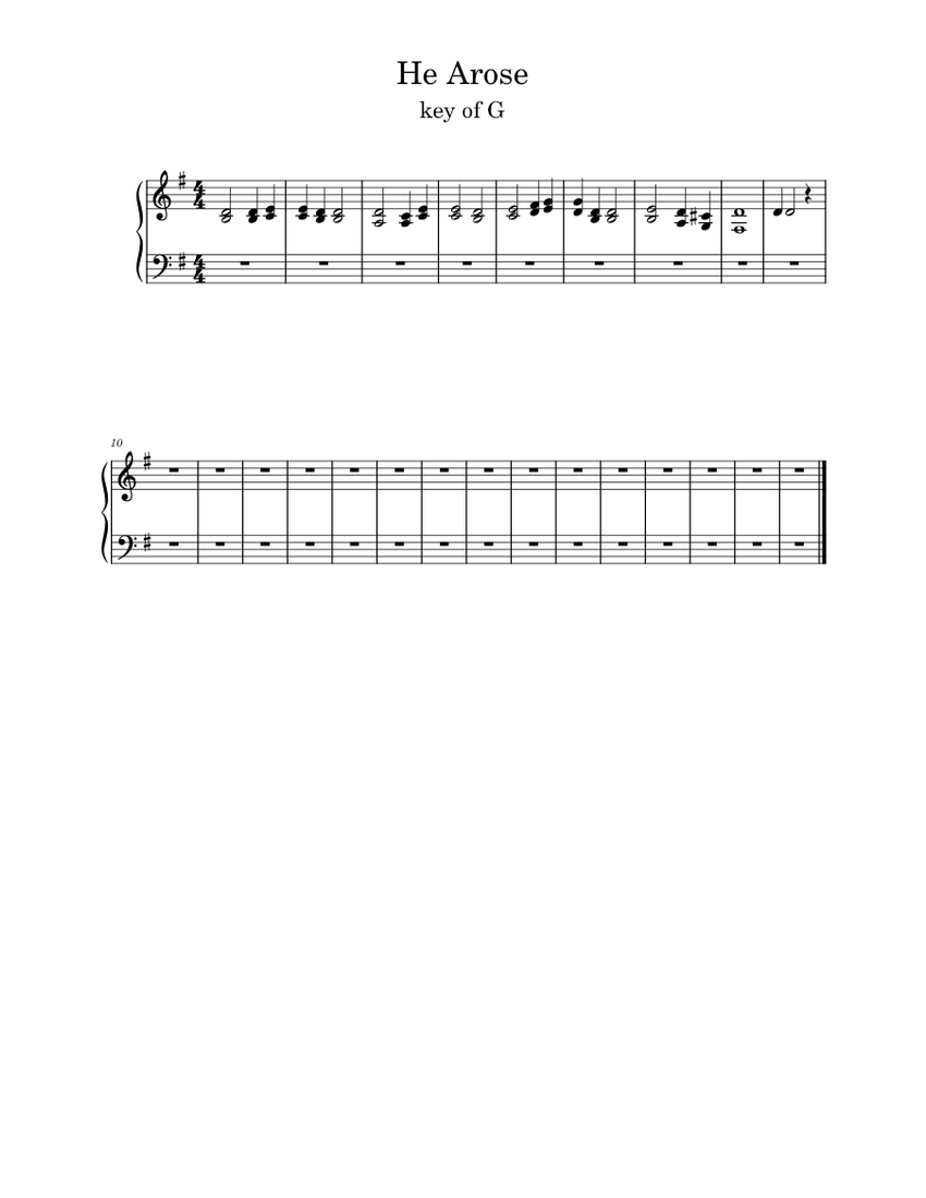 Christ arose – Robert Lowry He Arose Sheet Music for Piano (Piano Four ...