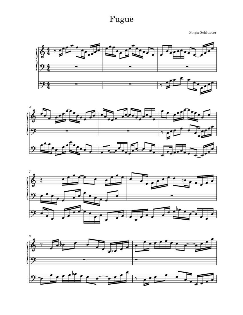 Fugue Sheet music for Piano (Solo) Easy | Musescore.com