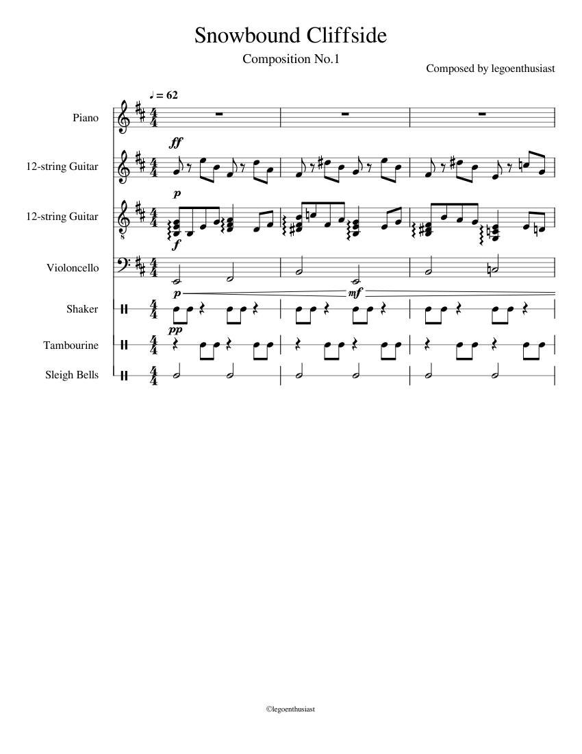 Snowbound Cliffside (Instrumentation) [Composition No.1] Sheet music ...