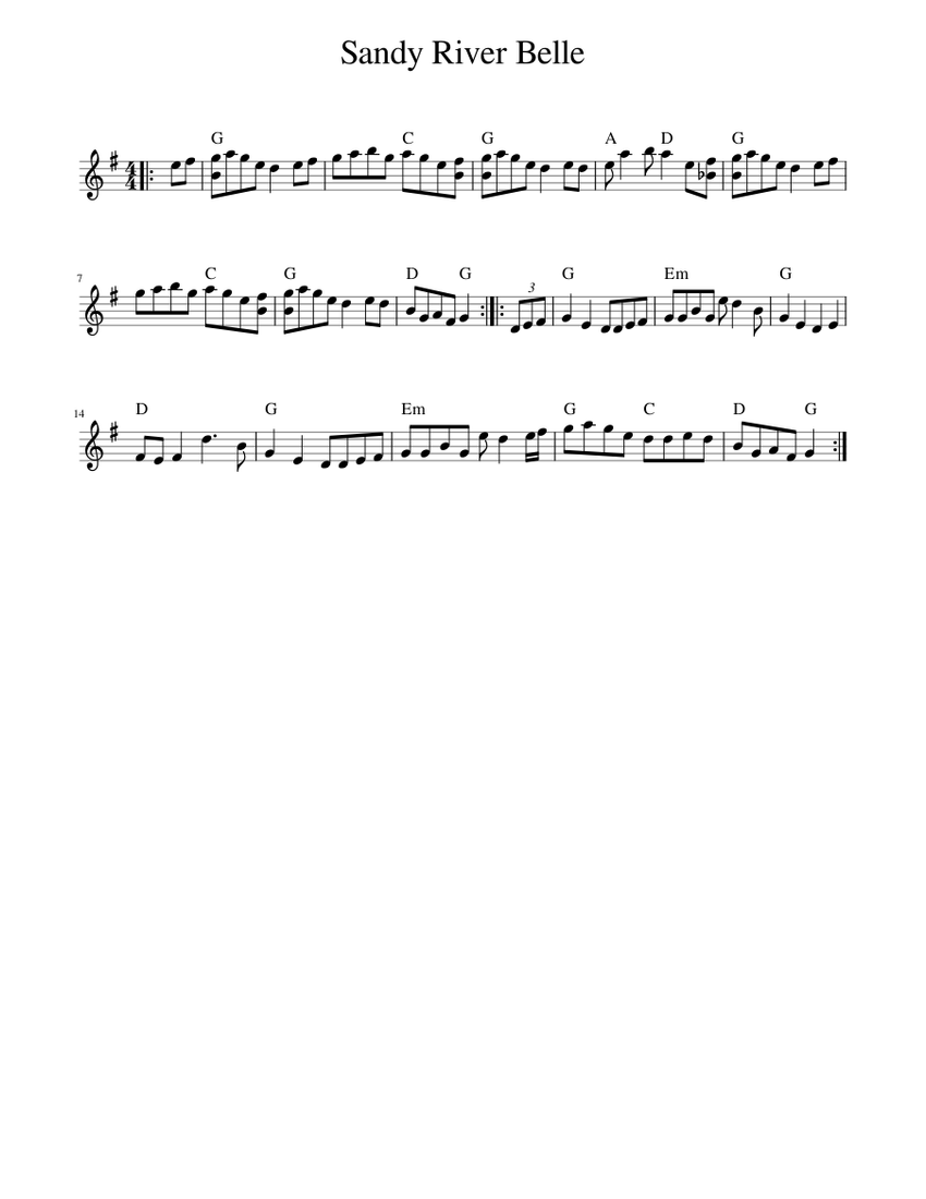 Sandy River Belle Sheet music for Piano (Solo) | Musescore.com