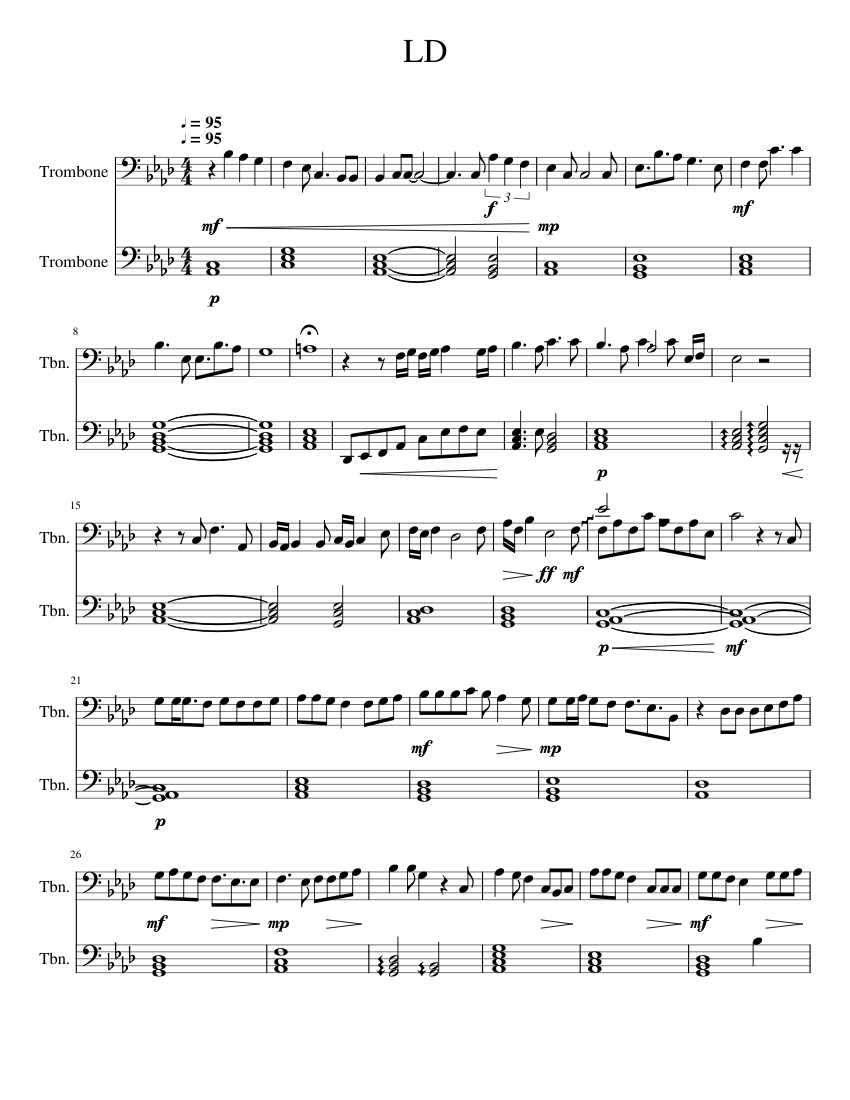 Love Deterrence Sheet music for Trombone (Brass Quartet) | Musescore.com