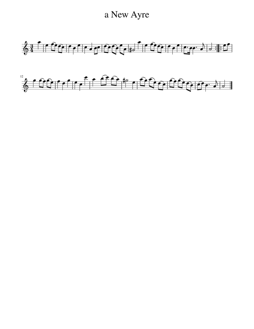 a New Ayre Sheet music for Piano (Solo) | Musescore.com