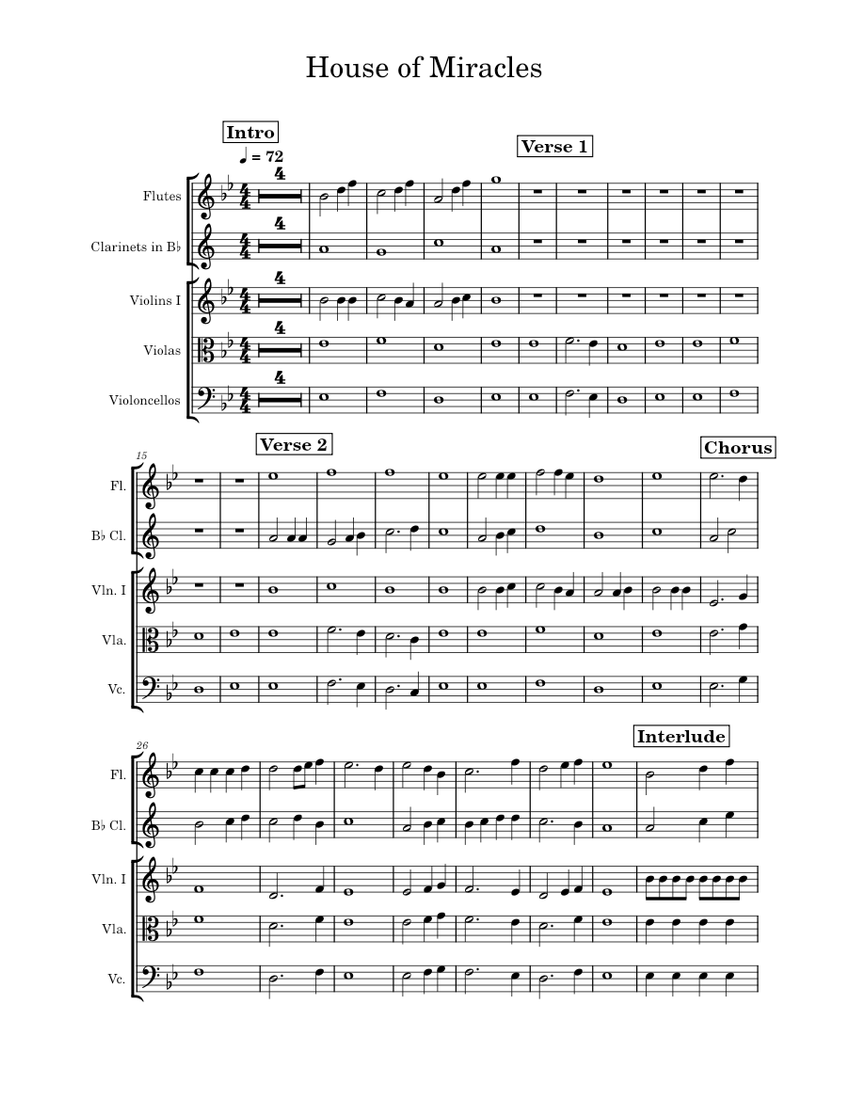 House of Miracles (Kenny G) Sheet Music for Flute, Clarinet in b-flat ...