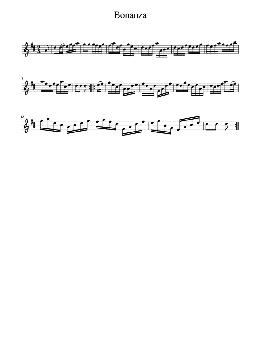 Bonanza Sheet Music for Piano (Solo) easy | MuseScore.com