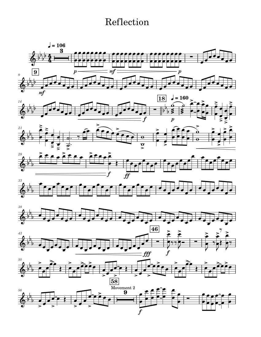 Reflection - piano tutorial