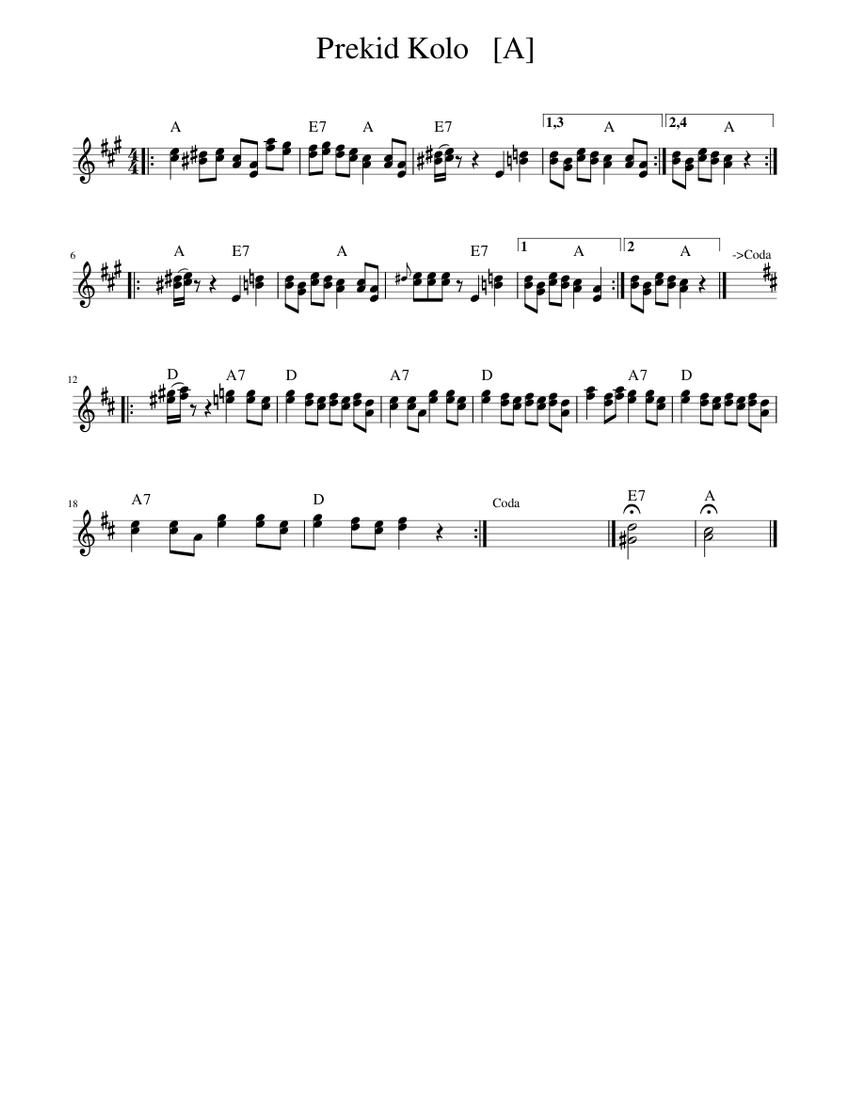 Prekid Kolo Sheet music for Piano (Solo) | Musescore.com