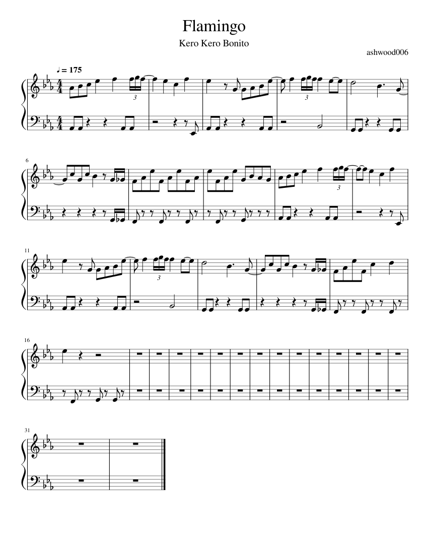 Flamingo- Kero Kero Bonito - piano tutorial