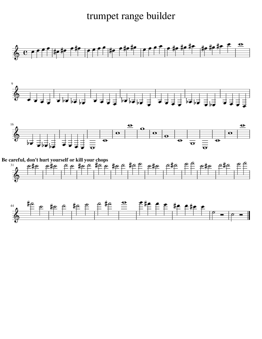 trumpet range builder Sheet Music for Cornet (Solo) | MuseScore.com