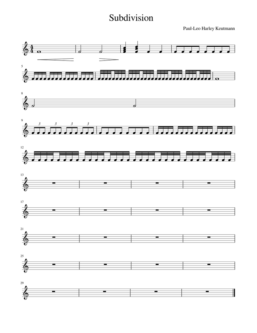 Subdivision Sheet music for Piano (Solo) Easy | Musescore.com