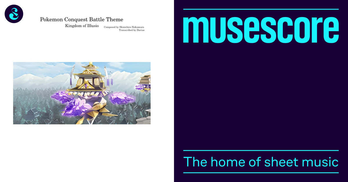 Pokemon Conquest Illusio Battle Sheet Music for Piano, Harpsichord ...