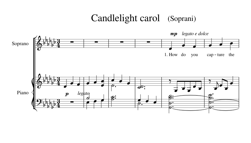 Candlelight Carol Soprani Sheet Music for Piano (Alto Sax Piano Duet ...