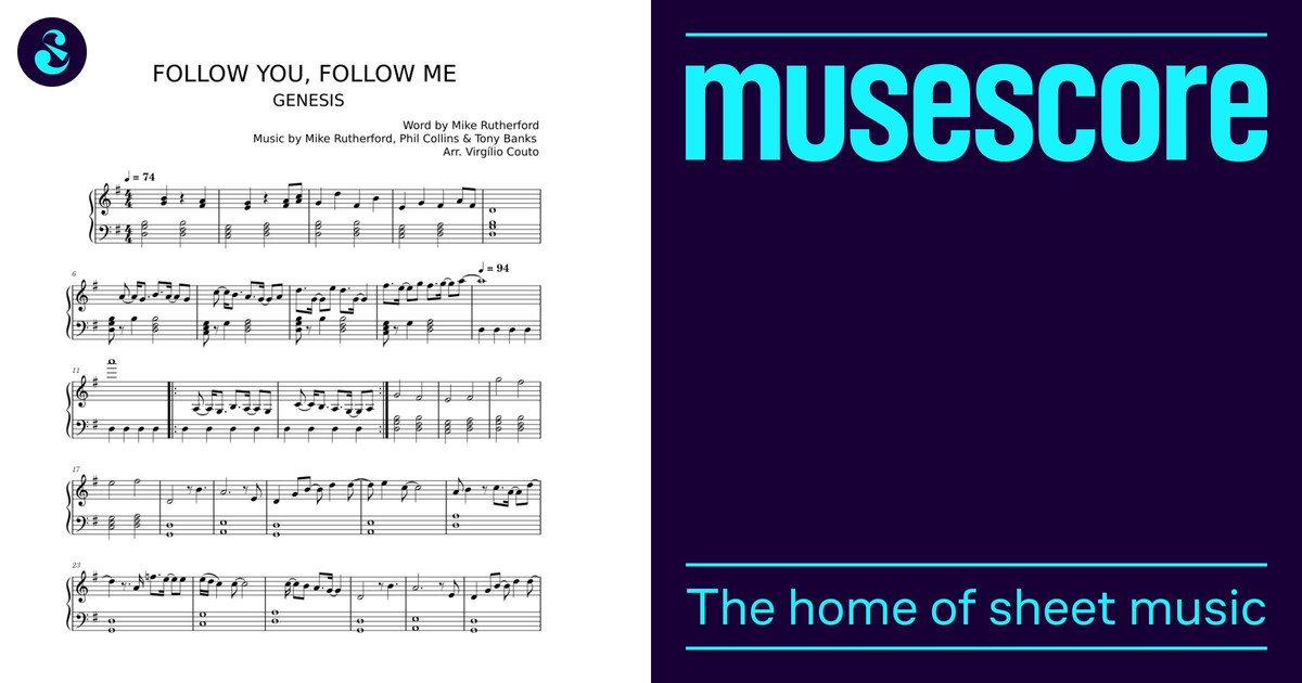 Follow You, Follow Me – Genesis Sheet Music with Chords for Piano (Solo ...