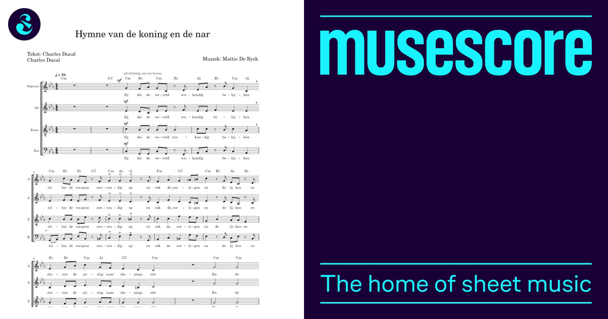 Hymne van de koning en de nar Sheet music for Synthesizer (Mixed ...