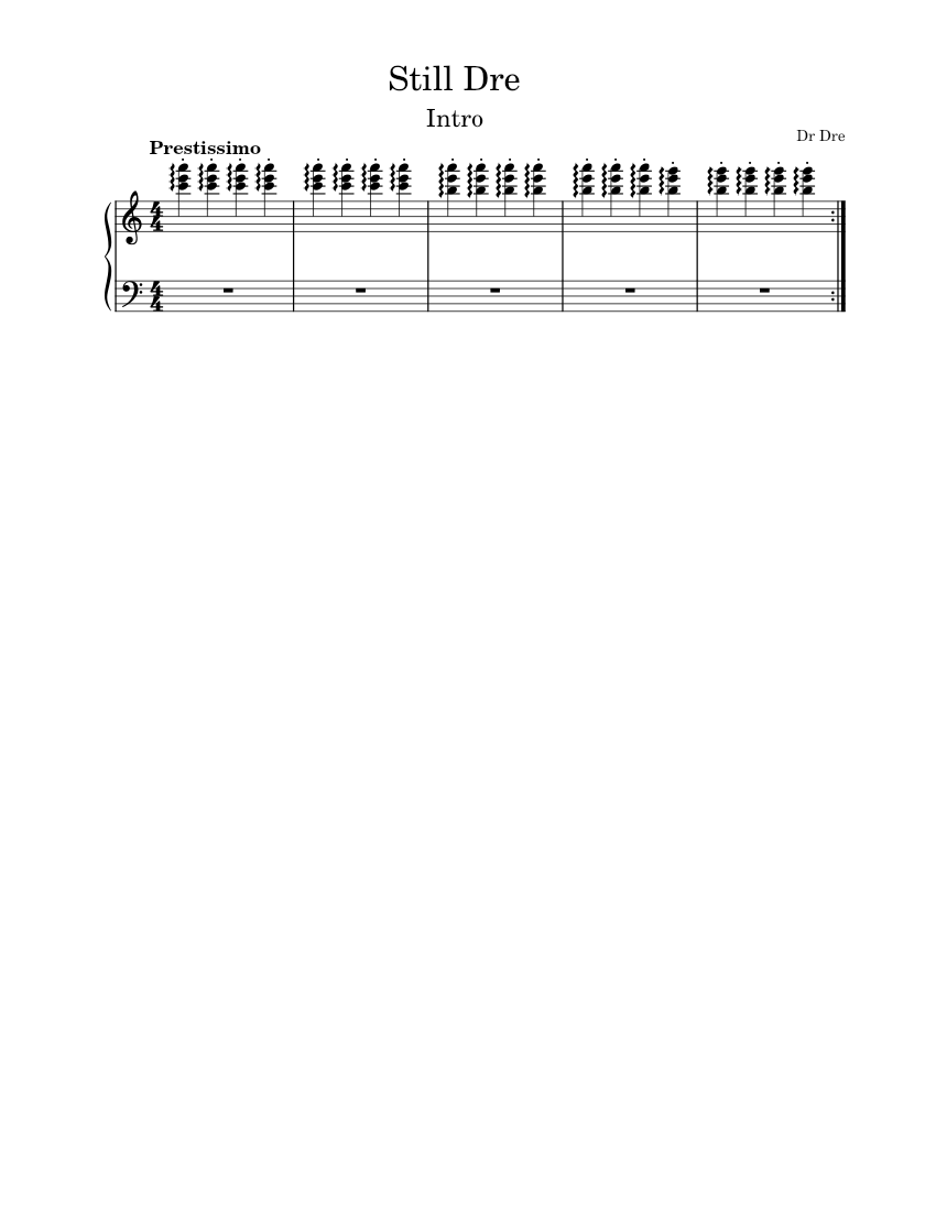 Still D.R.E. – Dr. Dre Still Dre Sheet Music for Piano (Solo ...