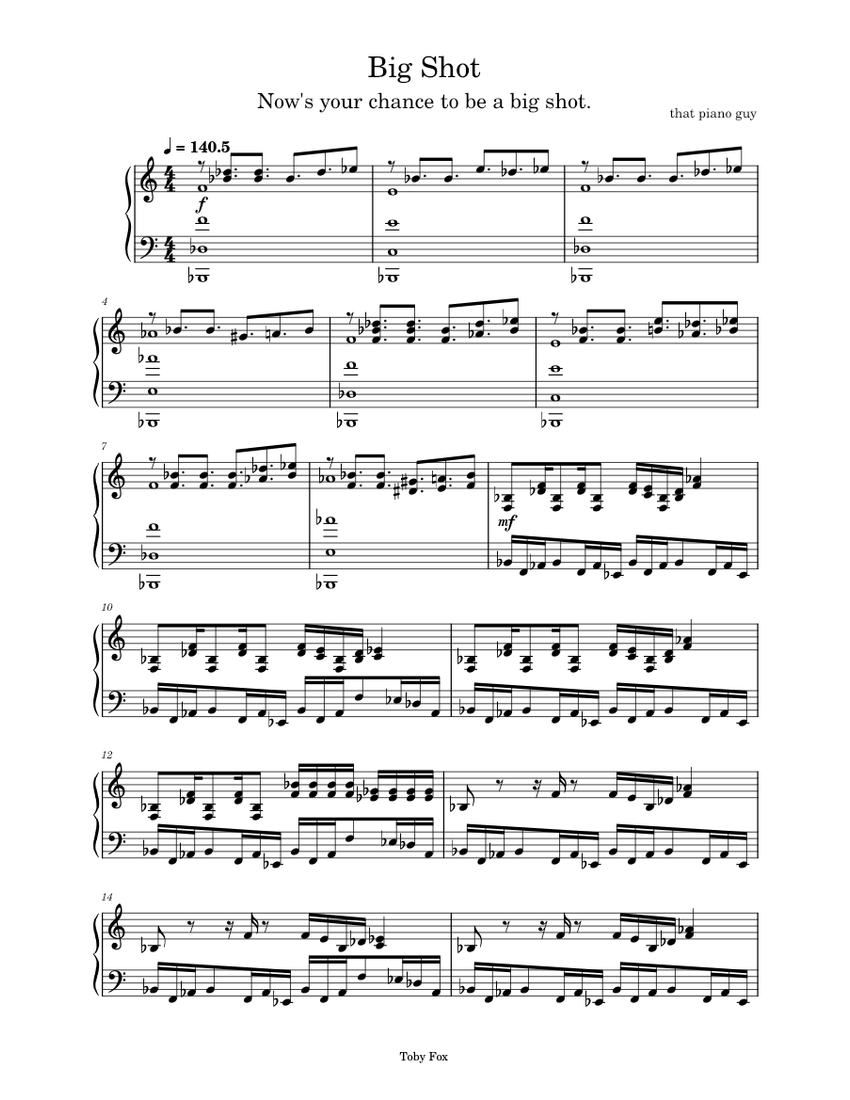 Big Shot Sheet Music for Piano (Solo) | MuseScore.com