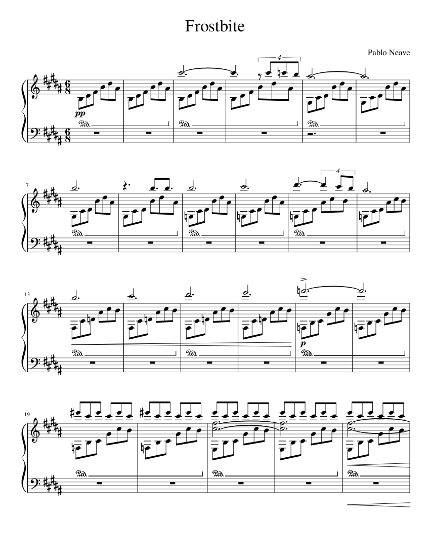Frostbite Sheet Music with Chords for Piano (Solo) | MuseScore.com