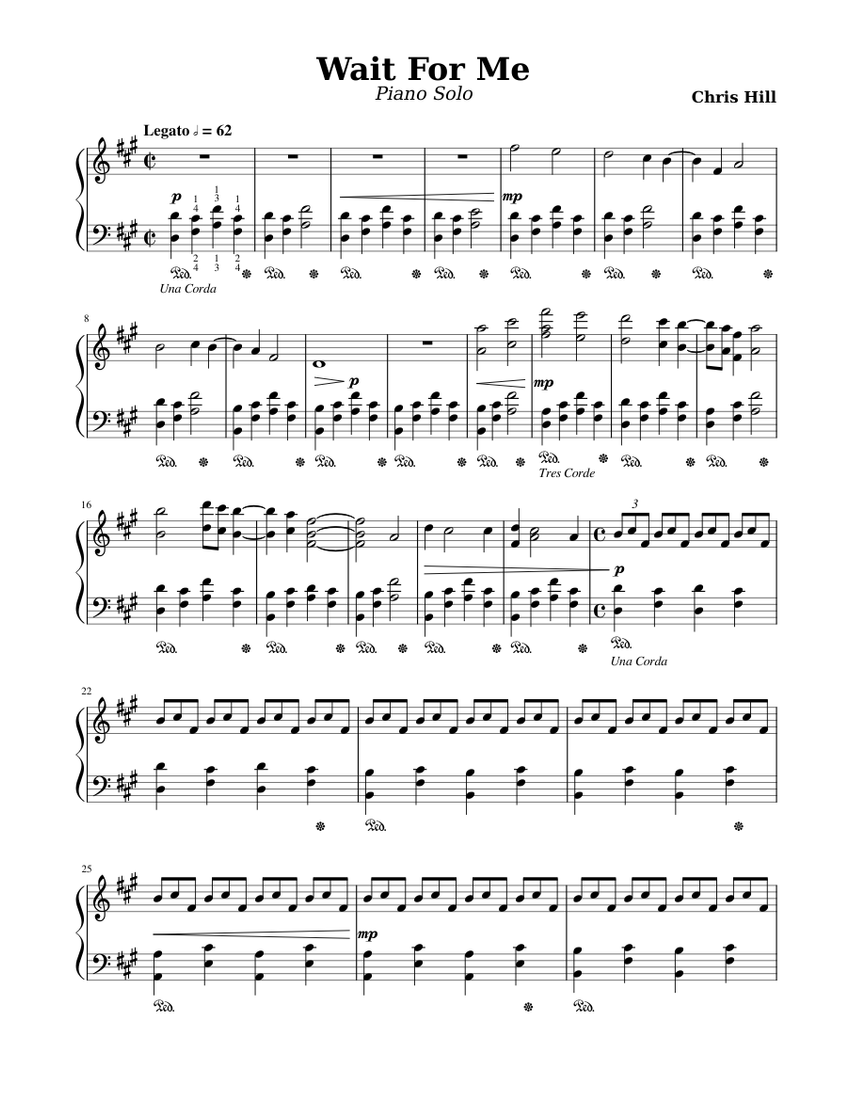 Wait for me Sheet Music for Piano (Solo) | MuseScore.com