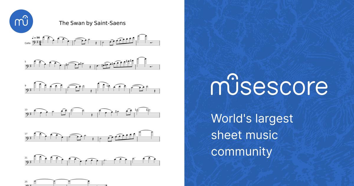 The Swan by Saint-Saens - Saint-Saens Sheet Music for Cello (Solo ...