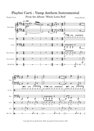 Vamp Anthem – Playboi Carti (piano sheets) Sheet Music for Piano (Solo ...