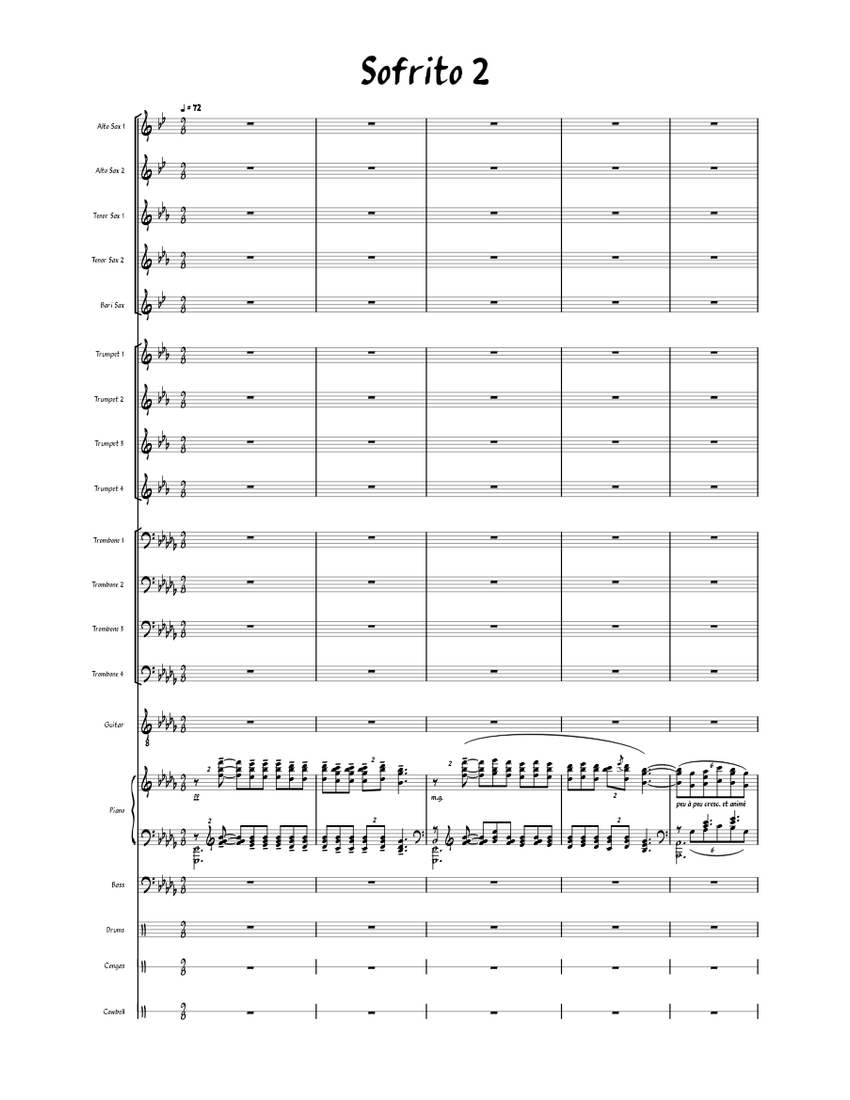 Sofrito Sheet Music for Piano, Trombone, Saxophone alto, Saxophone ...