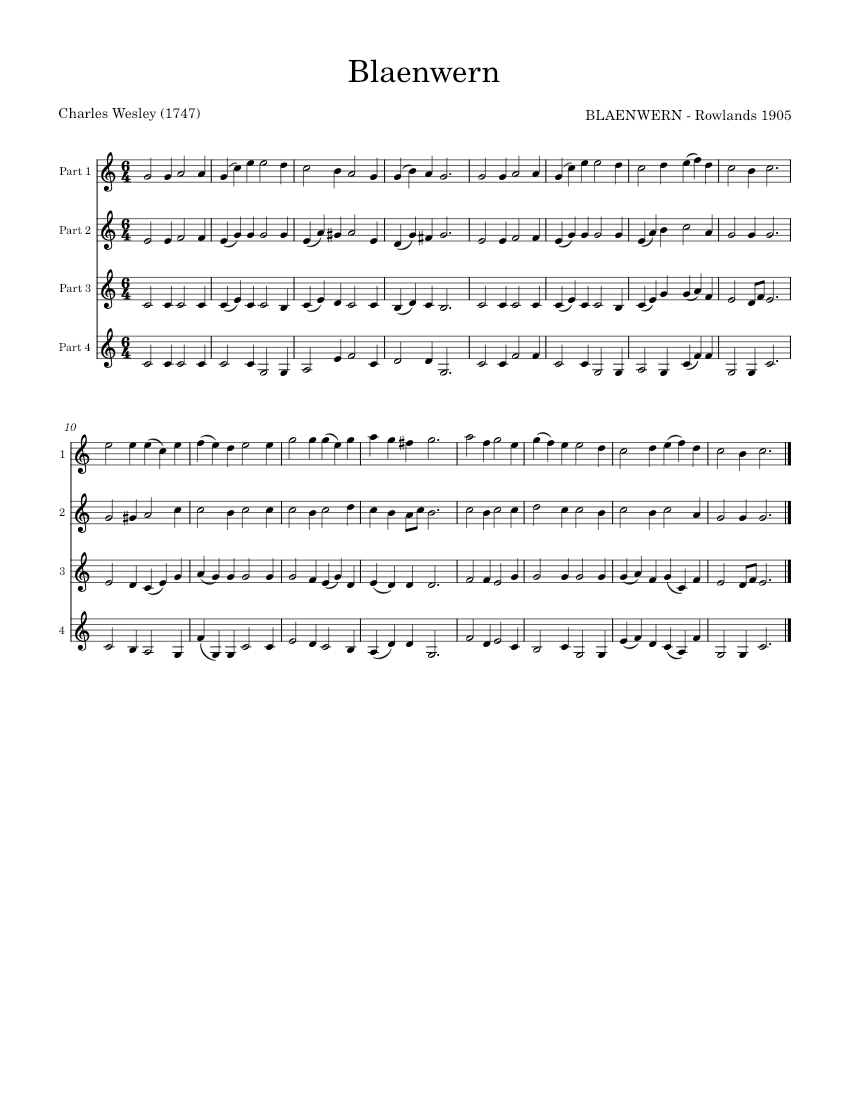 Blaenwern – William Penfro Rowlands Sheet music for Baritone horn ...