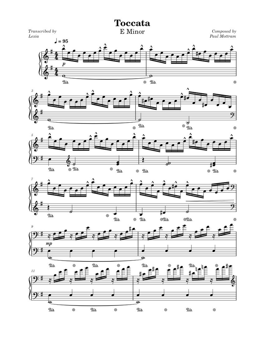 Toccata – Paul Mottram Sheet music for Piano (Solo) | Musescore.com