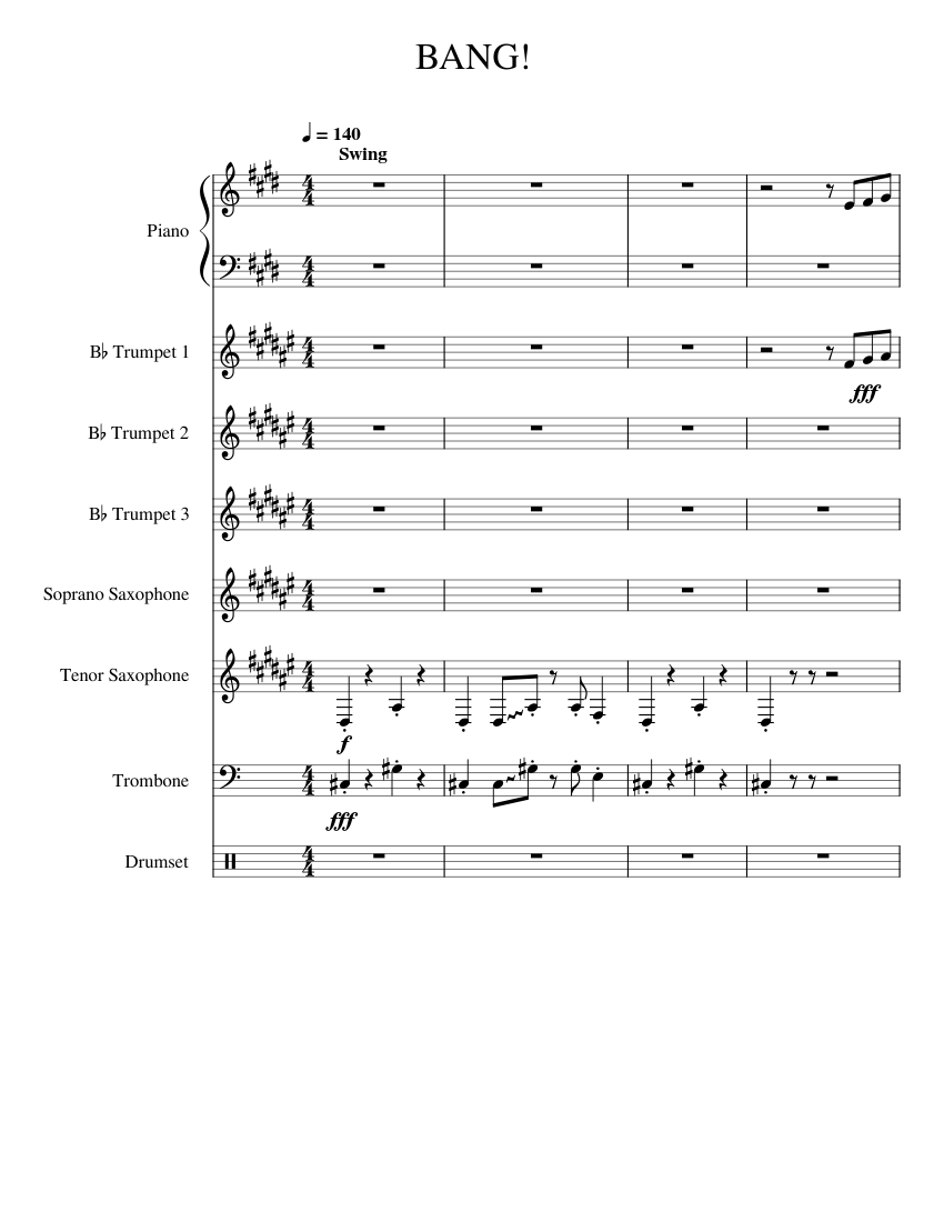 BANG! – AJR Sheet music for Piano, Trombone, Saxophone tenor, Trumpet in b-flat & more ...