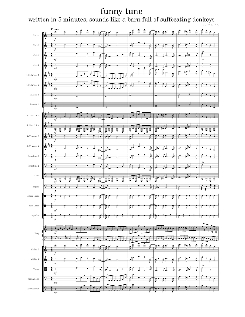 funny tune Sheet music for Trombone, Tuba, Flute, Oboe & more ...