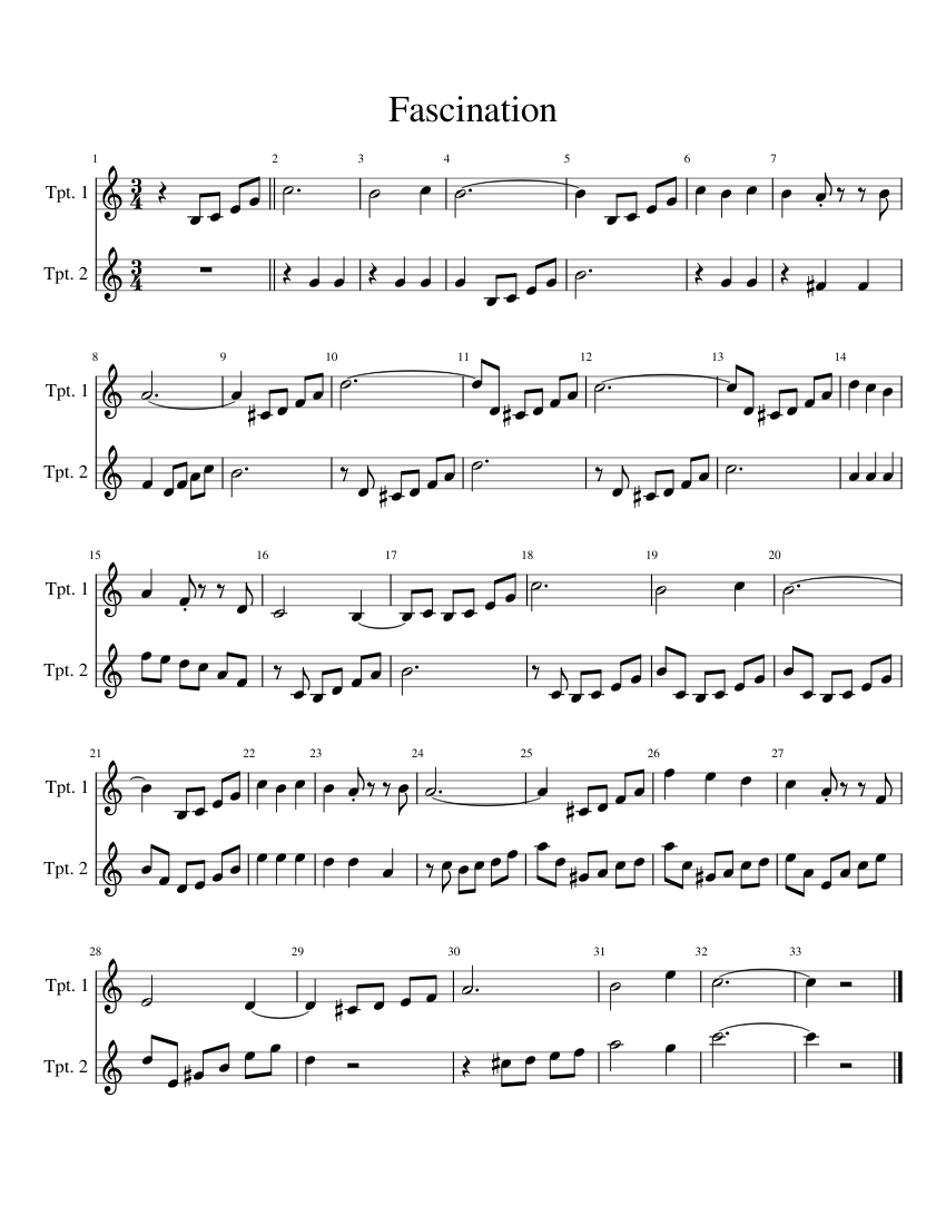 Fascination - Marchetti, Fermo Dante Sheet music for Trumpet in b-flat ...