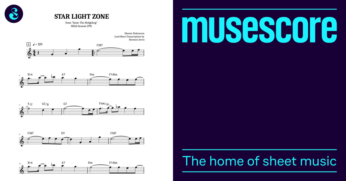 Star Light Zone (Lead Sheet) from Sonic The Hedgehog Sheet music for ...