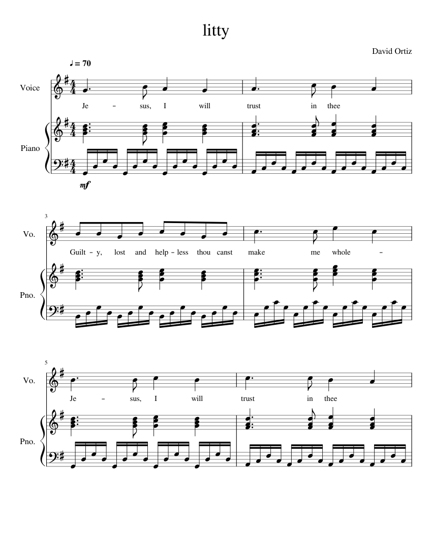 litty Sheet music for Piano, Vocals (Piano-Voice) | Musescore.com
