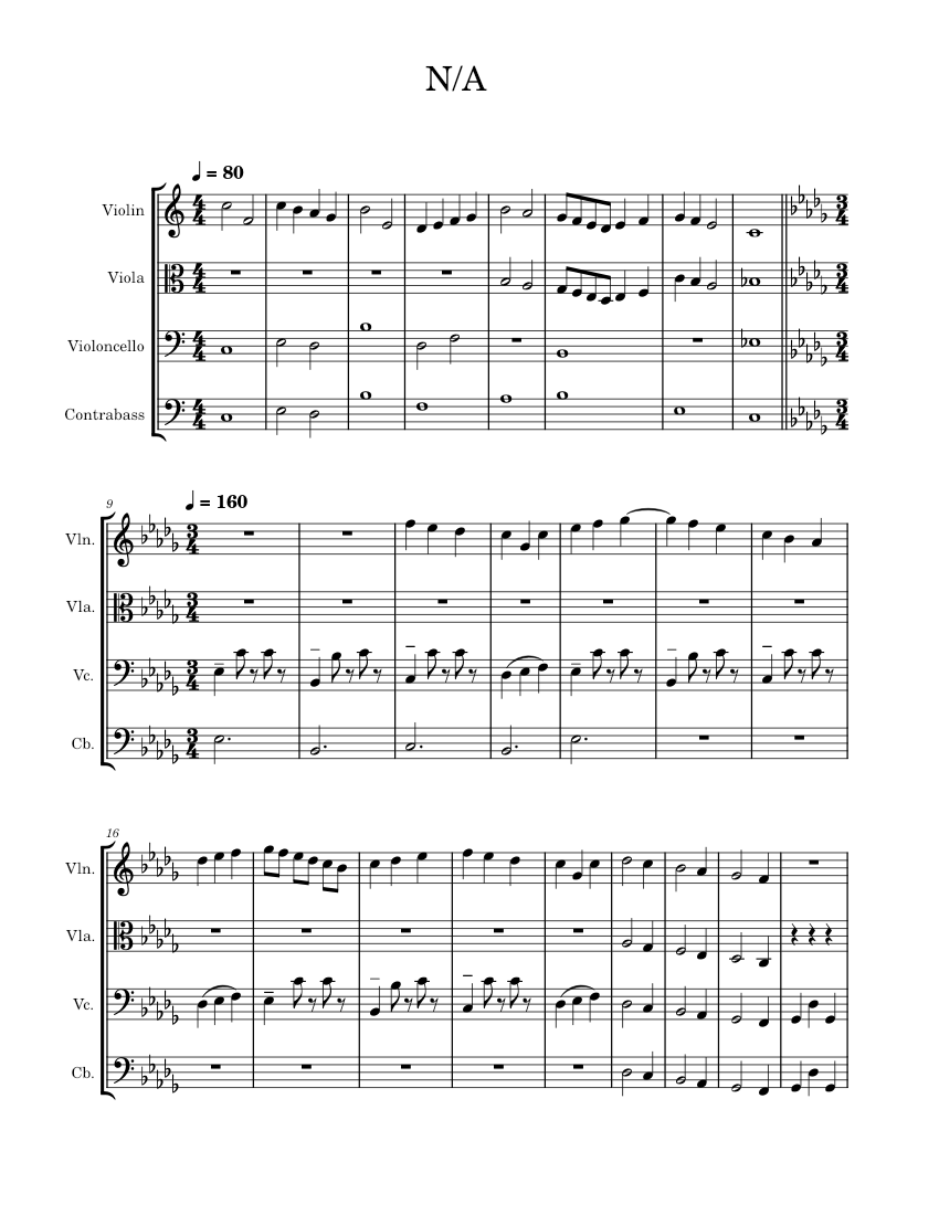 Two SIded Die-Nejenesowo Erim Sheet music for Contrabass, Violin, Viola ...