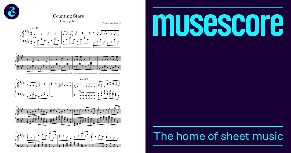 Counting stars – One Republic Sheet Music for Piano (Solo) | MuseScore.com