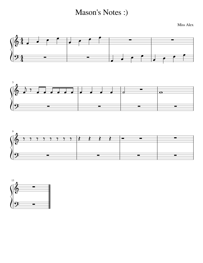 Mason's Notes Sheet music for Piano (Solo) | Musescore.com