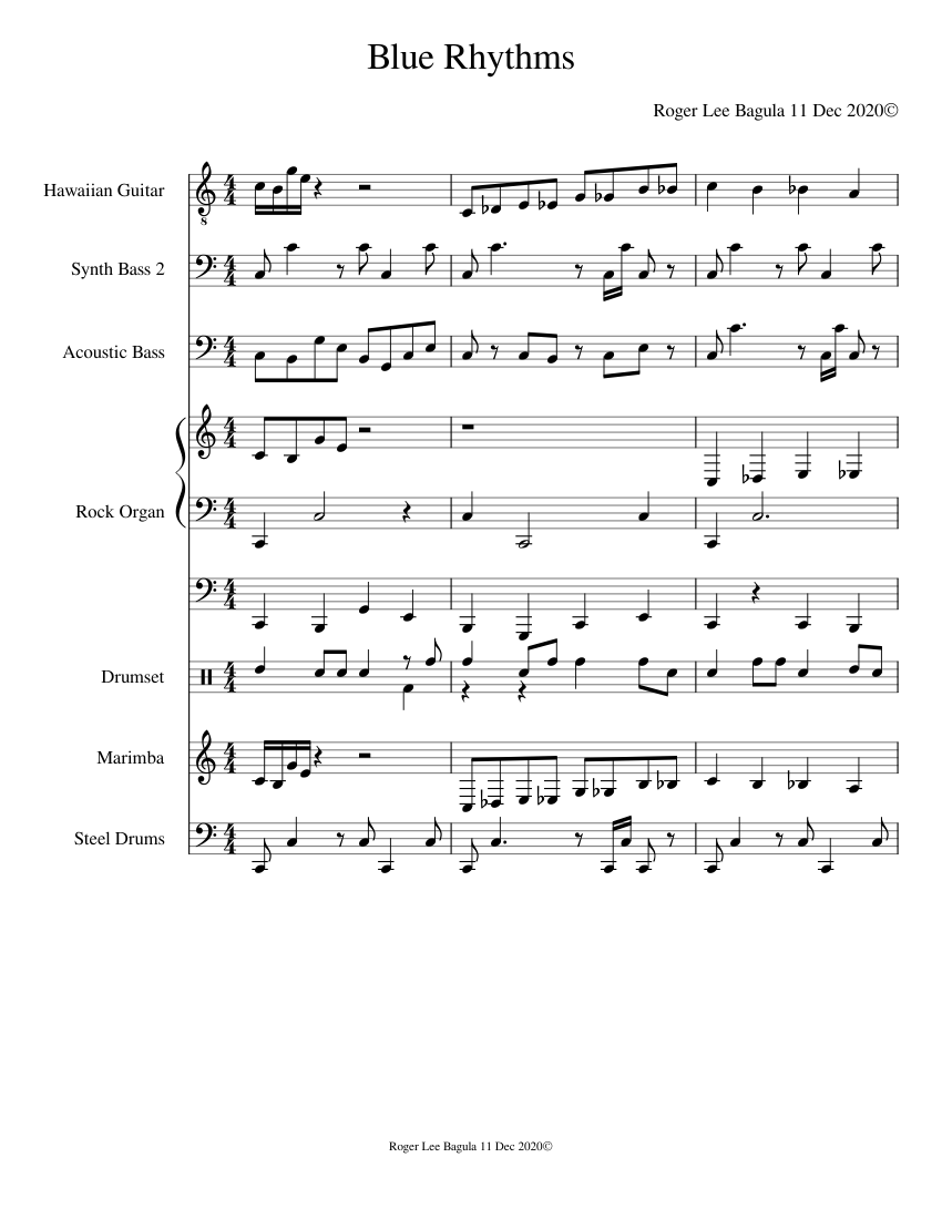 Blue Rhythms self-similar - piano tutorial
