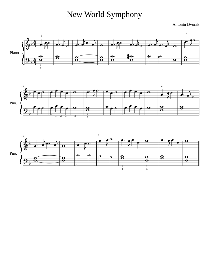 Largo from the New World Symphony – Antonín Dvořák New World Symphony ...