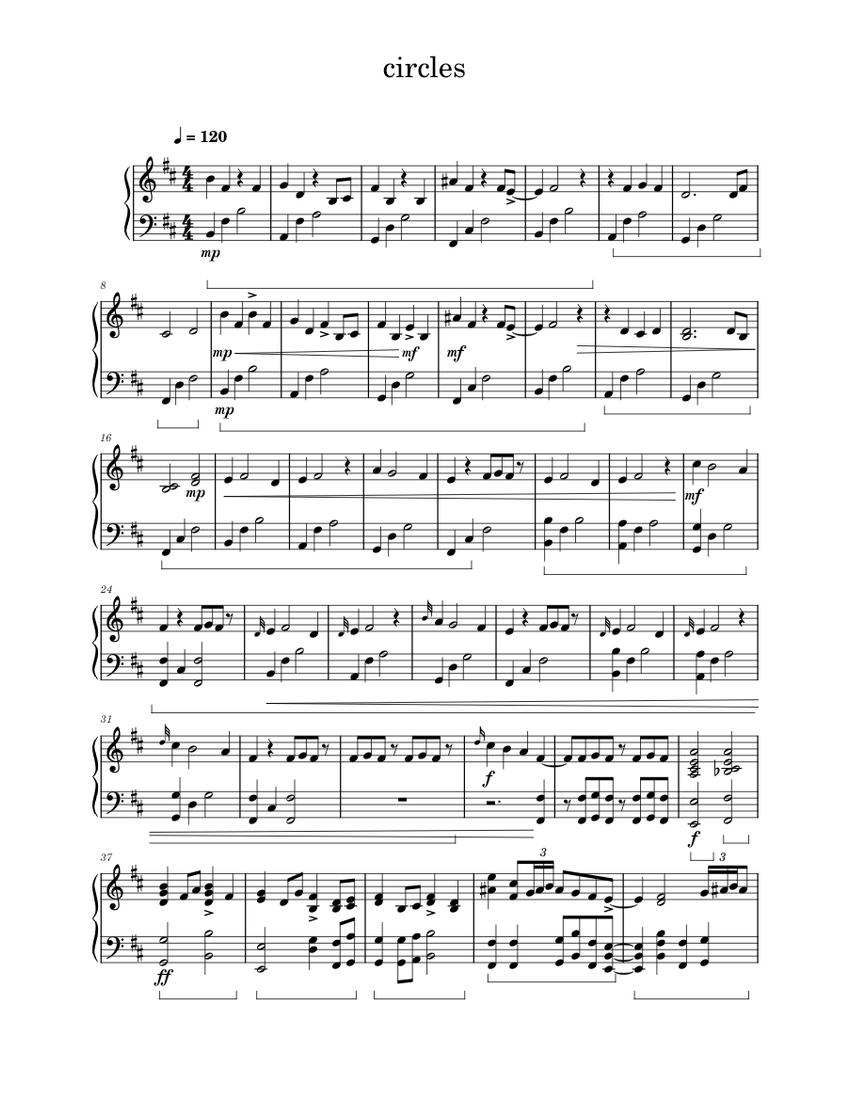 circles Sheet music for Piano (Solo) Easy | Musescore.com