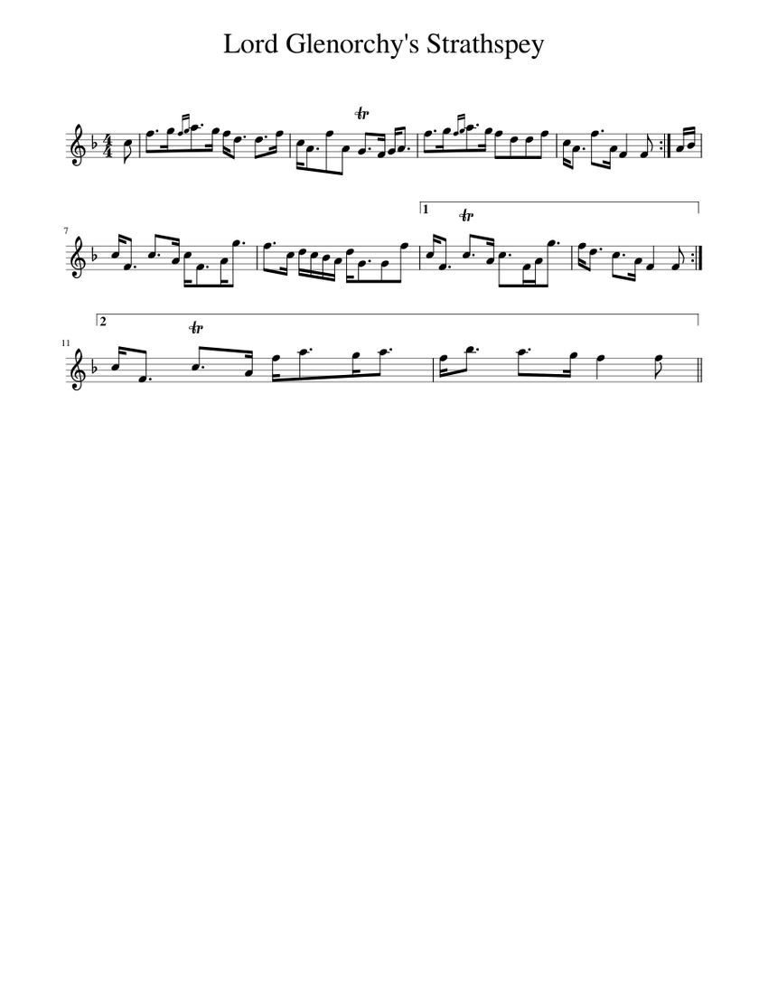 Lord Glenorchy's Strathspey Sheet music for Piano (Solo) | Musescore.com