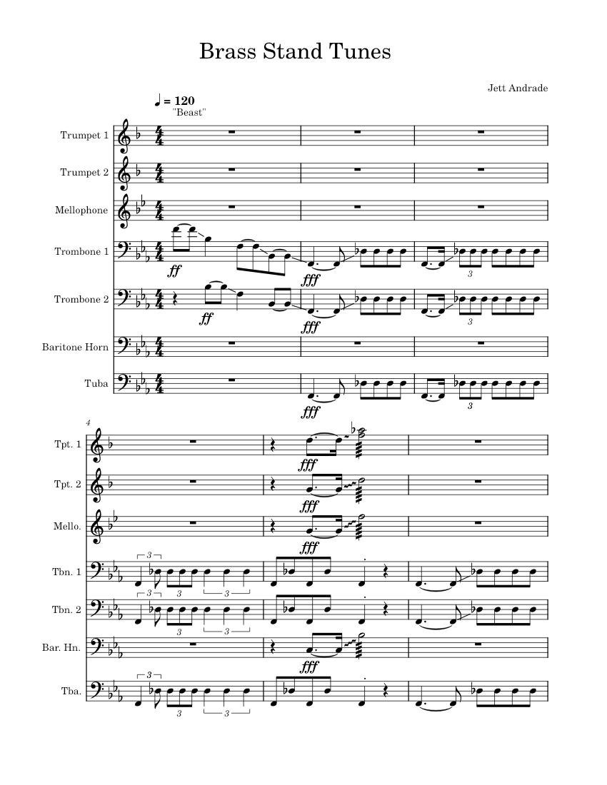 Brass Stand Tunes Sheet music for Trombone, Tuba, Mellophone, Baritone ...
