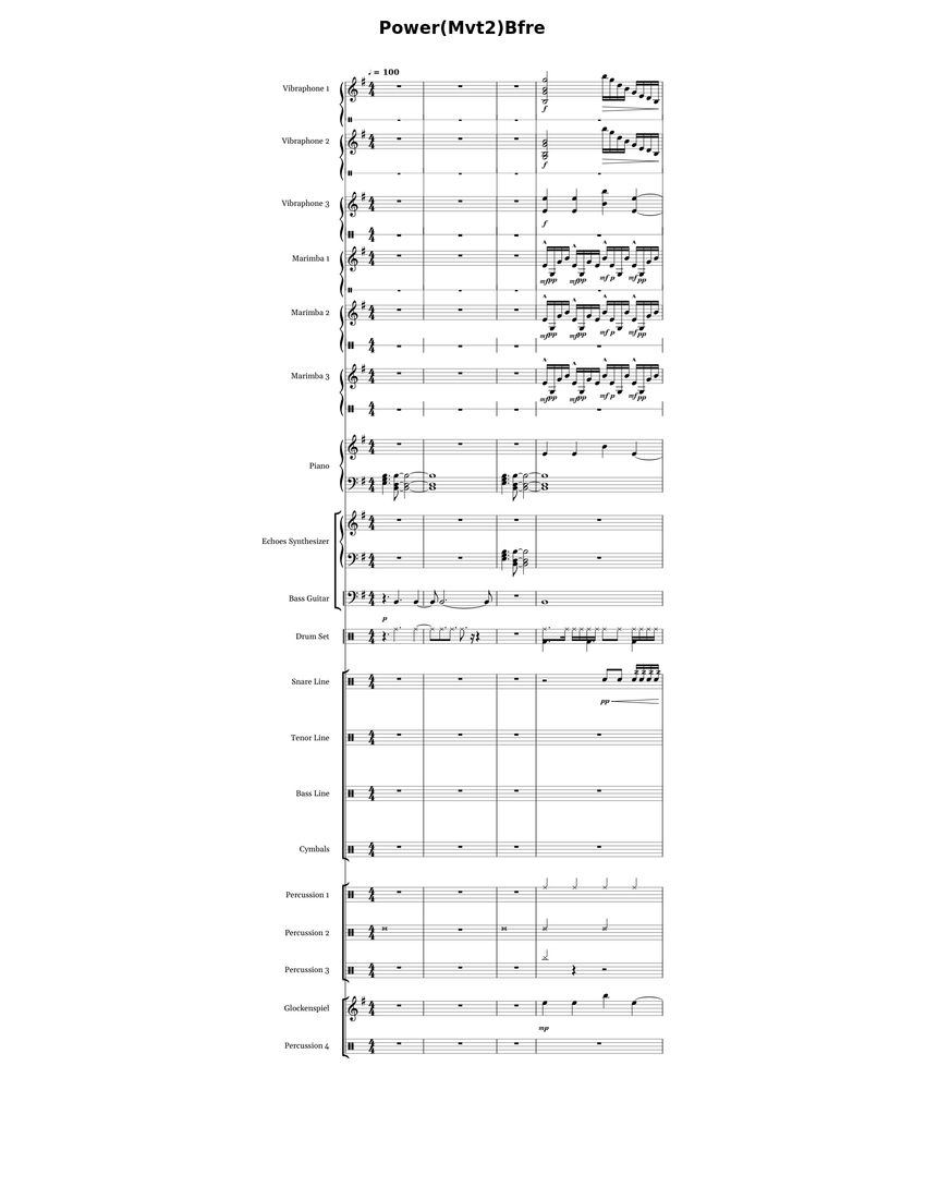 Indoor Show Movement 2 Sheet music for Piano, Vibraphone, Glockenspiel ...
