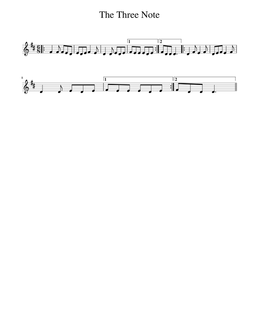The Three Note Sheet music for Piano (Solo) Easy | Musescore.com