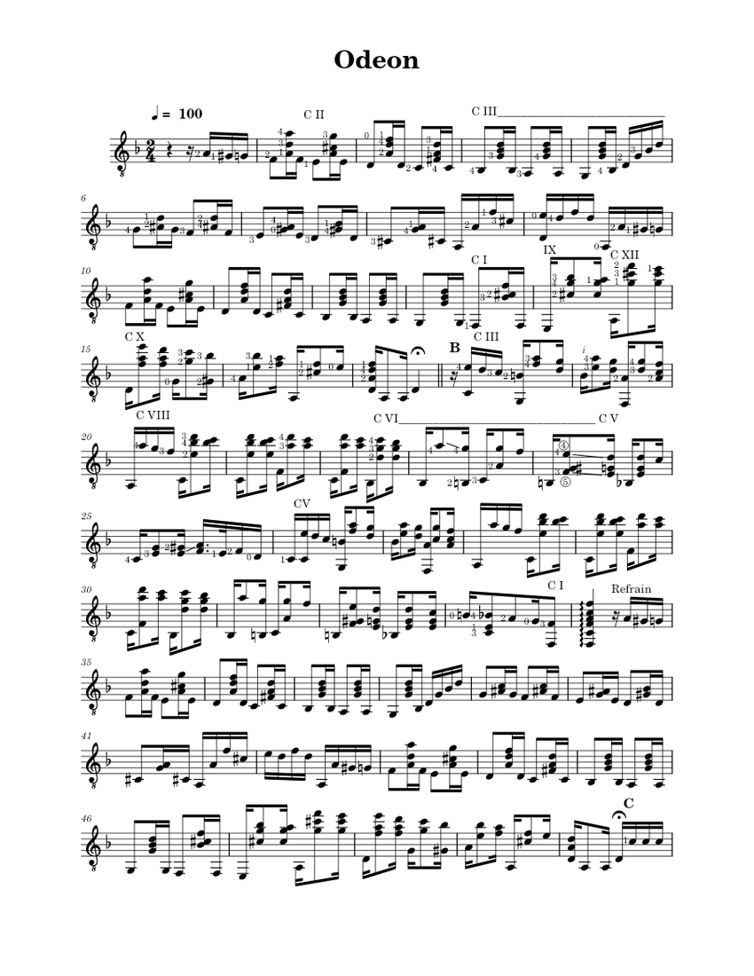 Odeon – Ernesto Nazareth Odeon Sheet music for Guitar (Solo) | Musescore.com