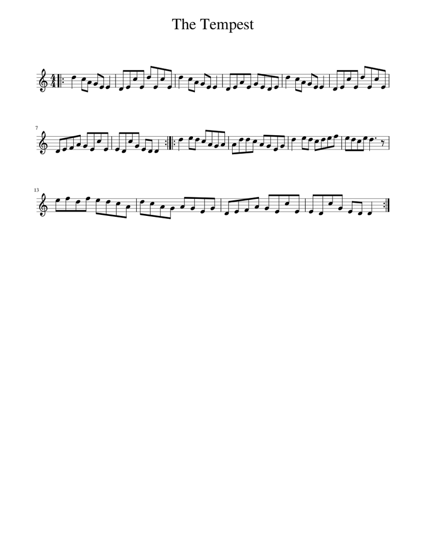 The Tempest Sheet Music for Piano (Solo) easy | MuseScore.com
