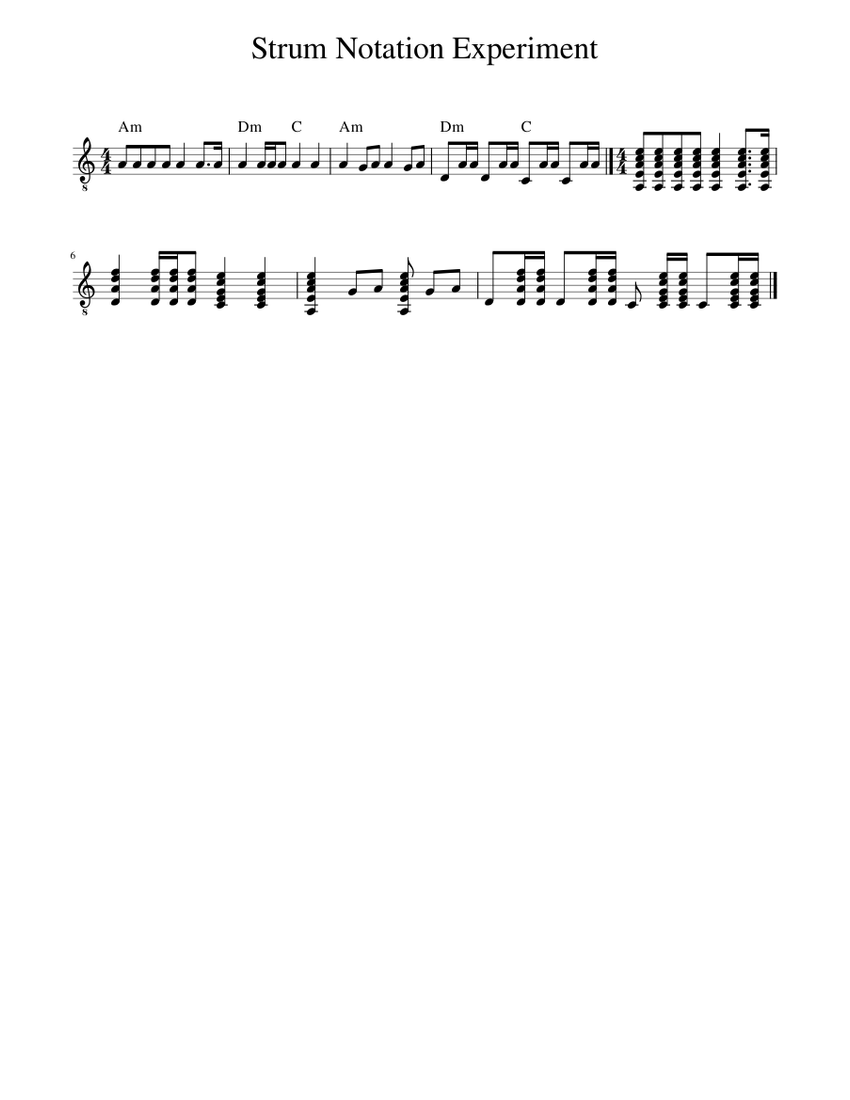 Strum Notation Experiment Sheet music for Piano (Solo) Easy | Musescore.com