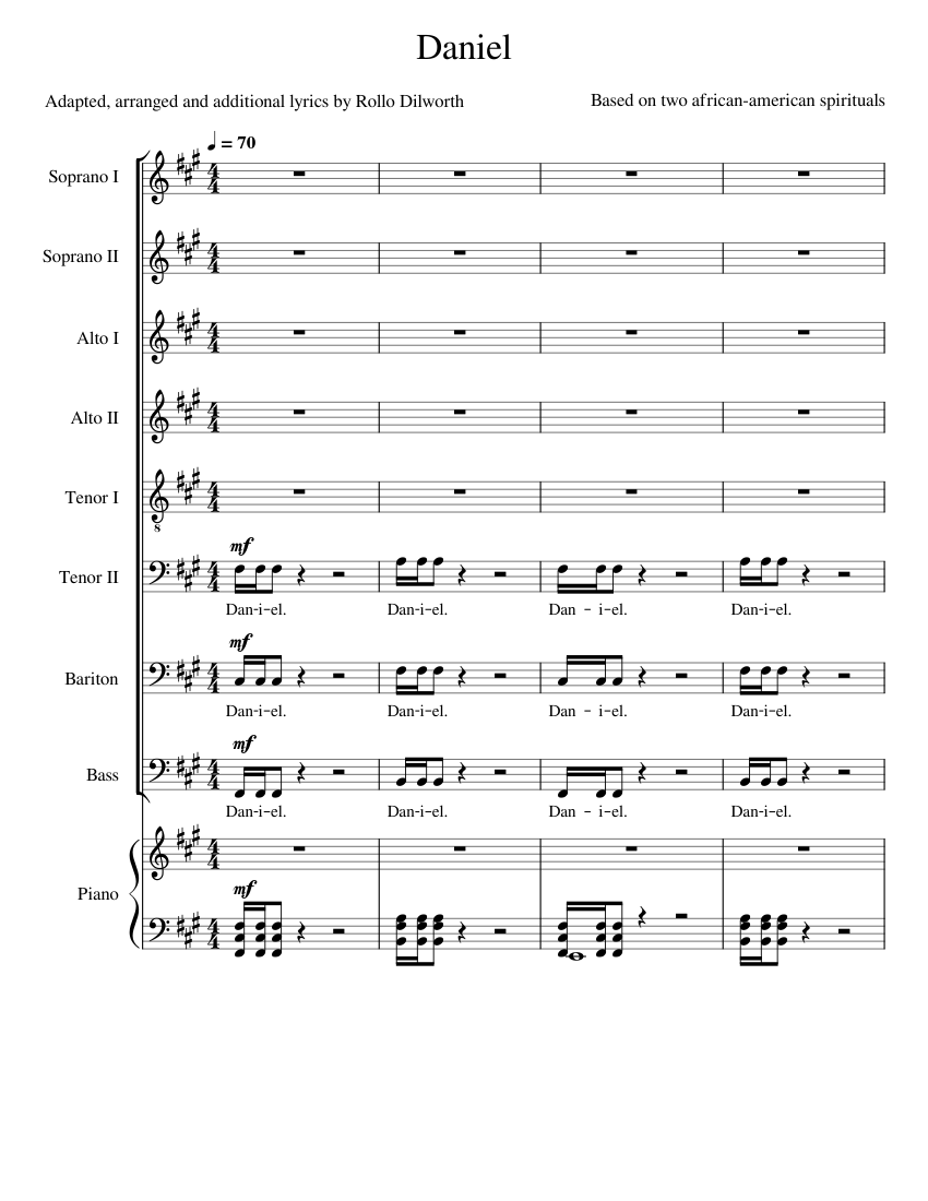 Jordan's Angels – Rollo Dilworth Daniel - correction Sheet Music for ...